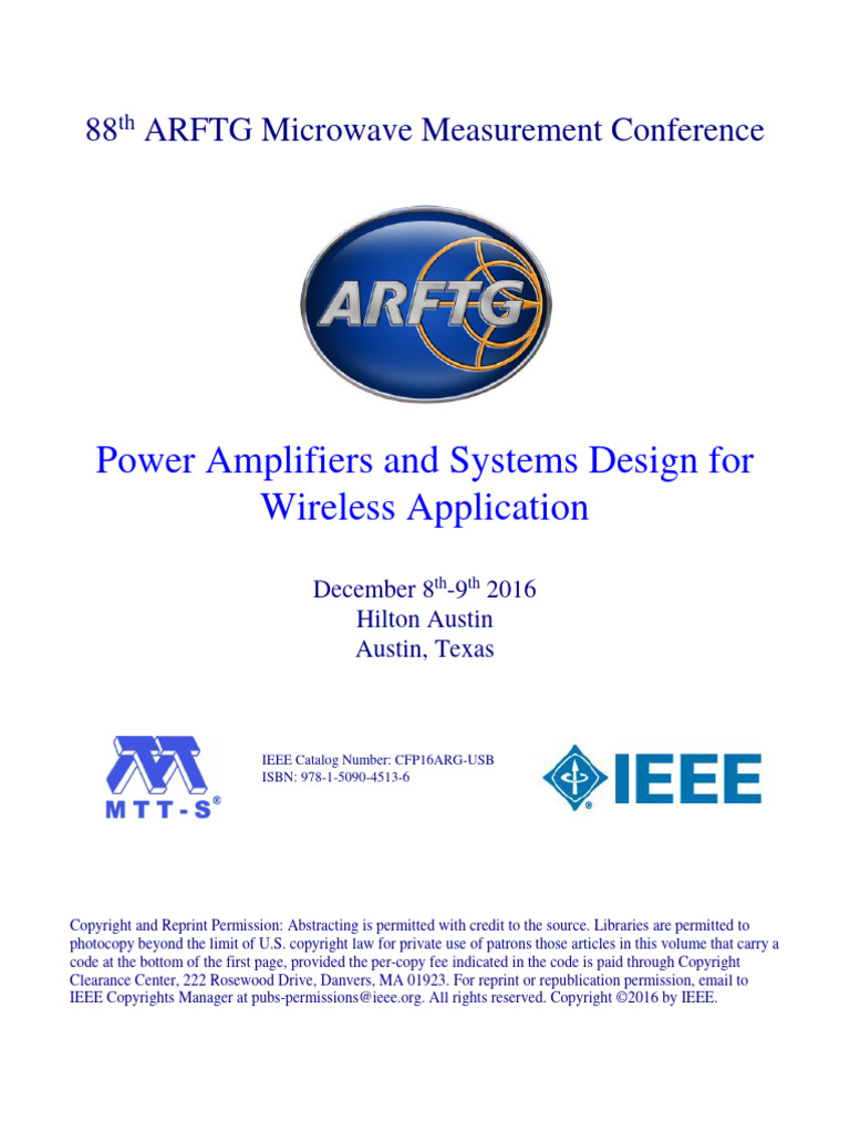 88th ARFTG Microwave Measurement Conference Digest | Download Free PDF ...