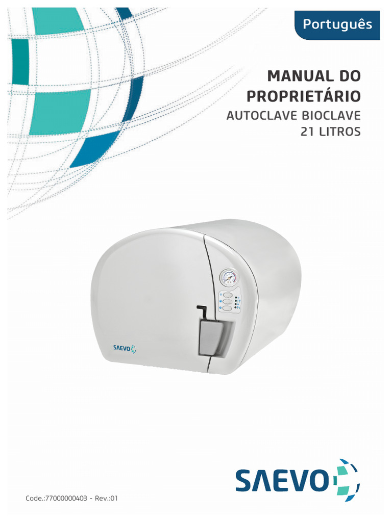 1599163260manual Autoclave 21l Saevo | PDF | Esterilização (Microbiologia) 1599163260manual Autoclave 21l Saevo | PDF | Esterilização (Microbiologia)