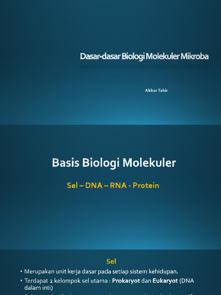 Pertemuan 14 Dasar Dasar Biologi Molekuler - Mikrobiologi | PDF