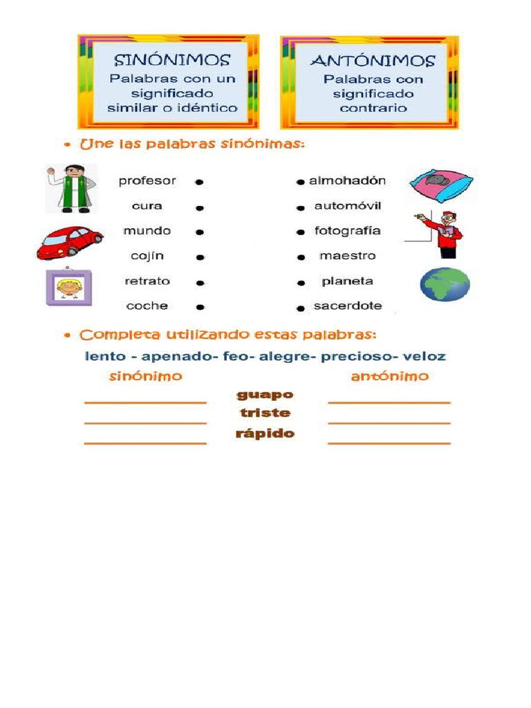 Sinonimos y Antonimos | PDF