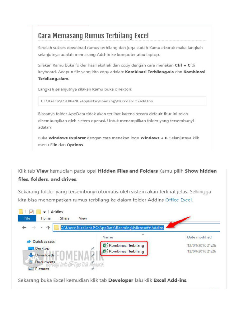 Cara Memasang Rumus Terbilang Pada Exel | PDF