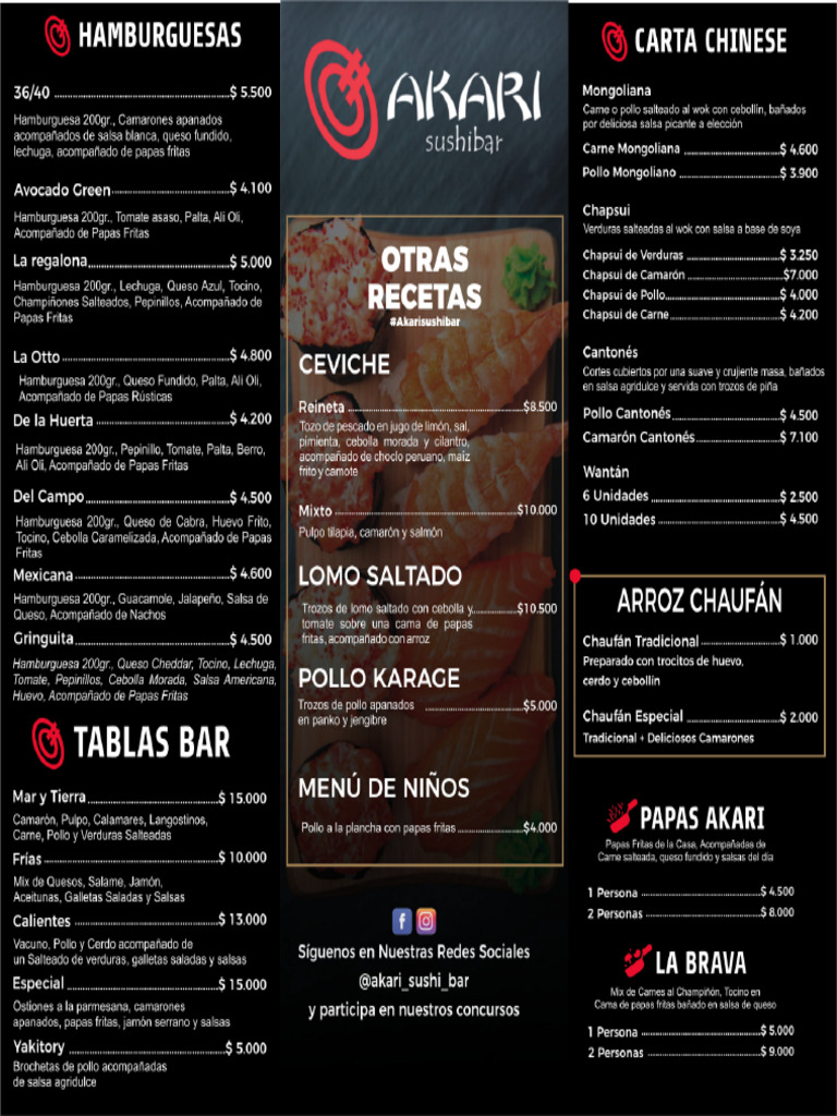 Menú Akari | PDF