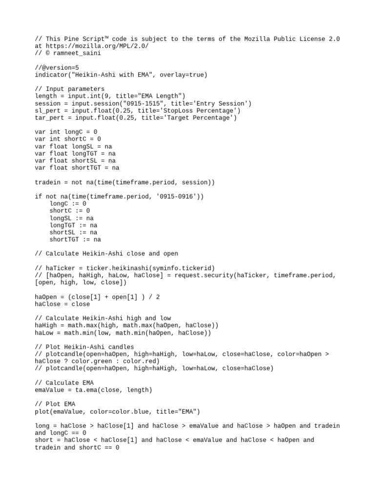 Heikinashi With EMA | PDF | Computer Programming | Software Engineering