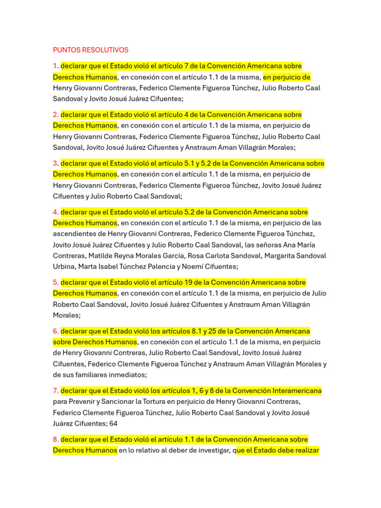 Puntos Resolutivos | PDF | Derechos | Etica social