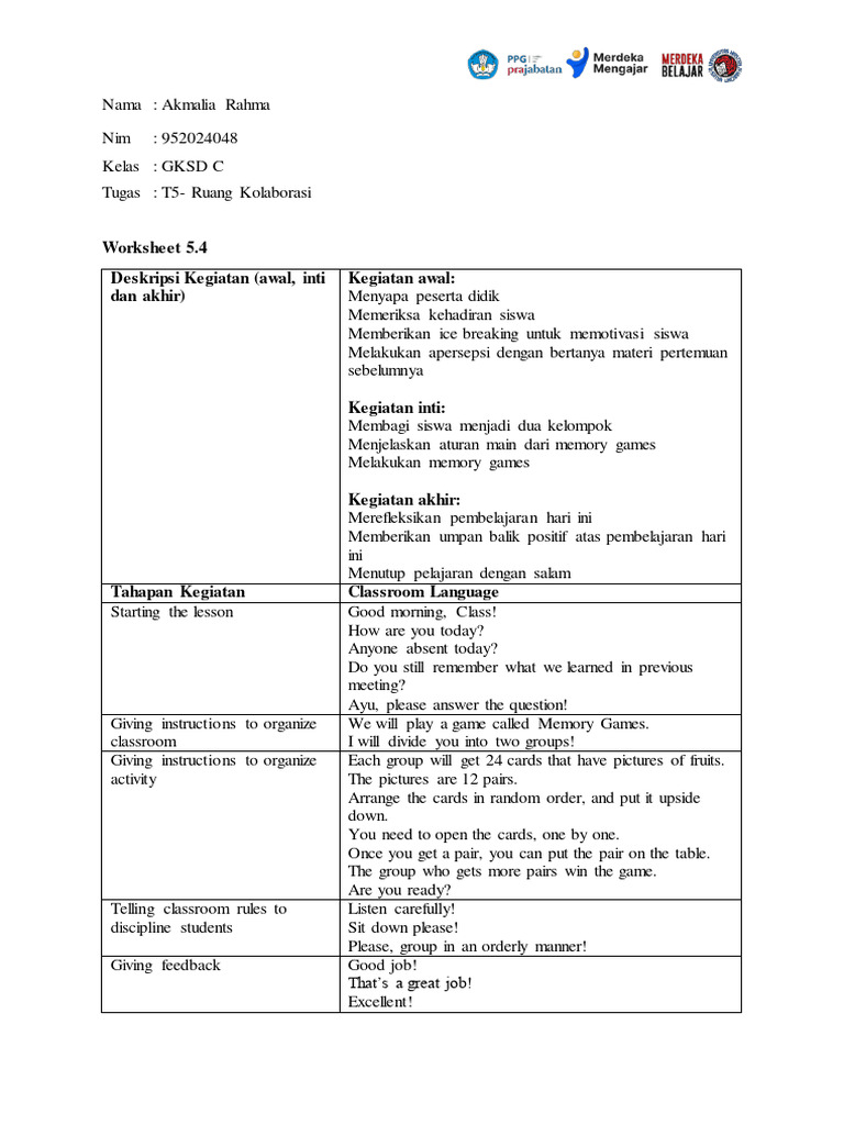 T5-Ruang Kolaborasi | PDF | Learning | Behavior Modification