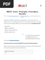 IMViC Test: Principles and Results Chart | PDF | Microbiology | Biology