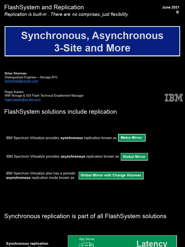 FlashSystem Replication Solutions | PDF | Replication (Computing) | Cache (Computing)