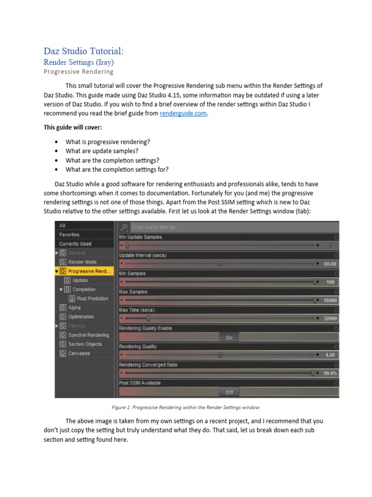 Daz Studio Guides - Progressive Rendering | Download Free PDF | Rendering (Computer Graphics ...