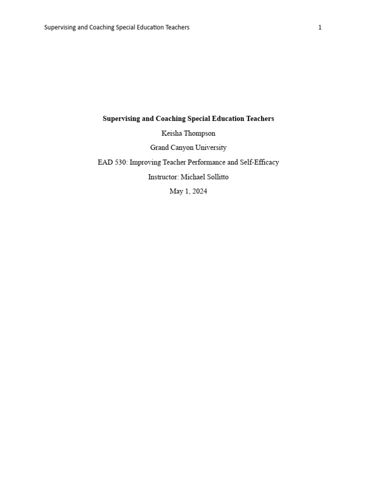 Ead 530 Supervising and Coaching Special Education Teachers | Download ...