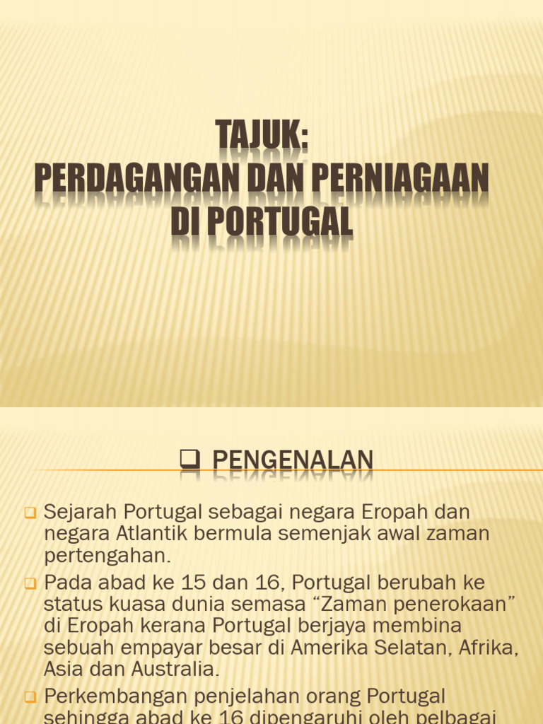 Faktor Perdagangan dan Perniagaan Portugal | PDF