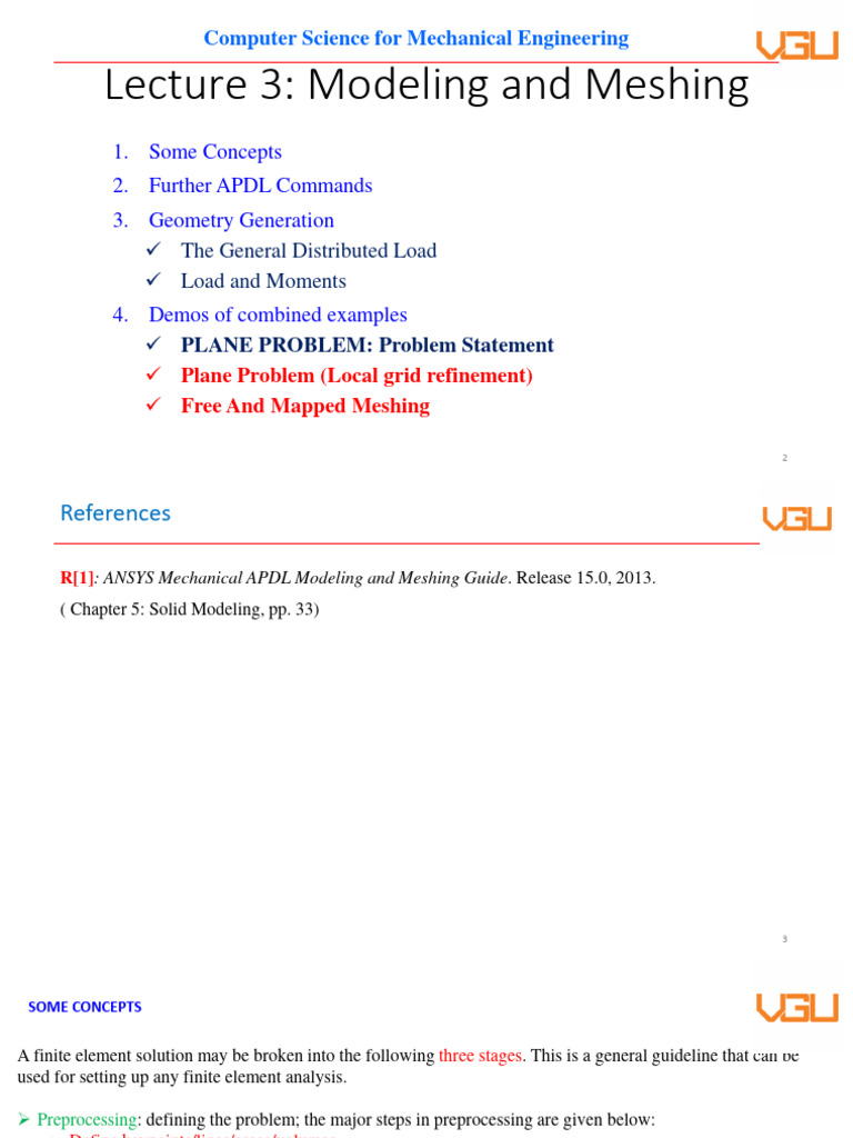 Lecture 3 Ansys Mechanical APDL 1D and 2D Analysis | PDF | Stress (Mechanics) | Mechanical ...