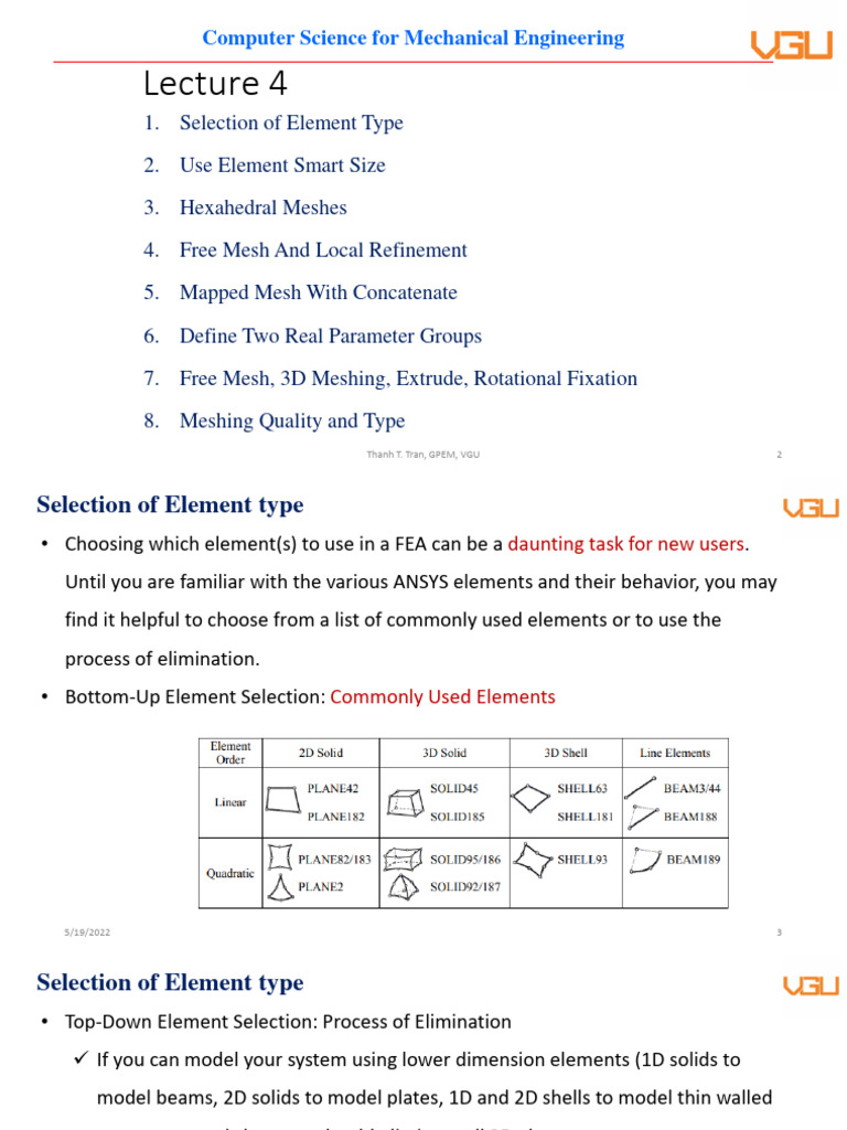FEA Meshing Techniques Guide | PDF | Technology & Engineering