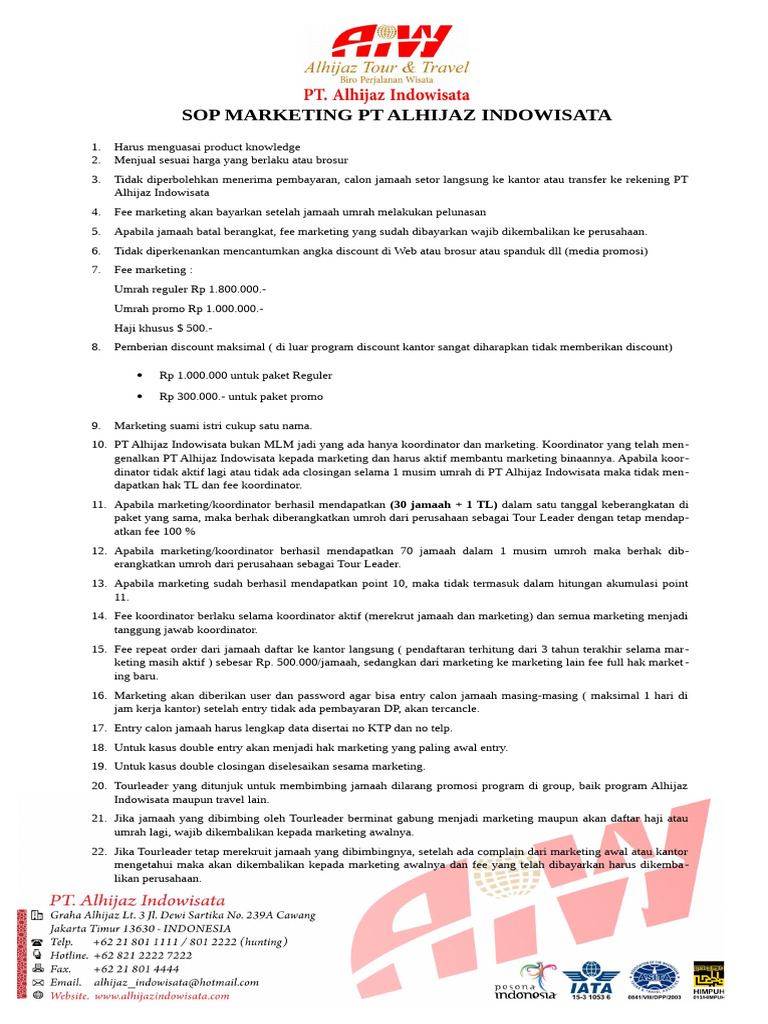 Sop Marketing | PDF