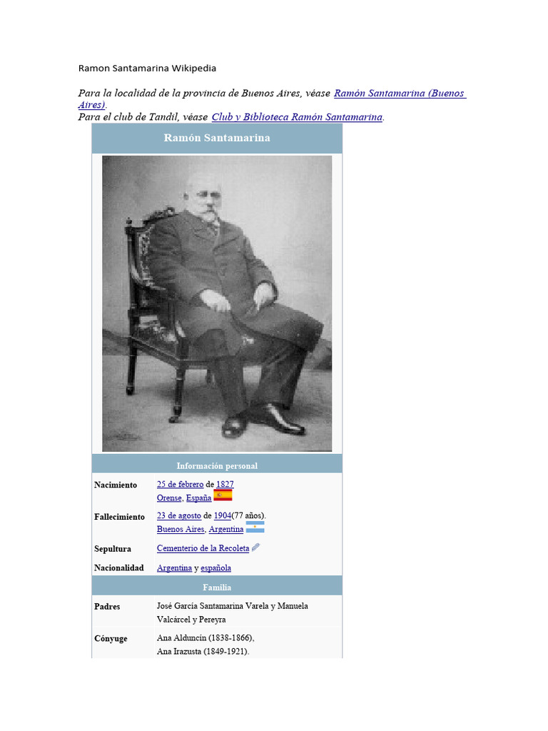 Ramon Santamarina Wikipedia | PDF | Argentina