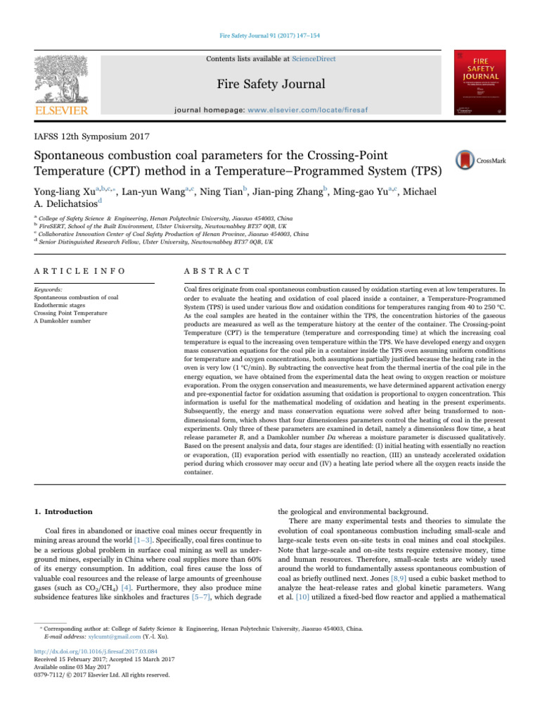 RHM - Spontaneous Combustion Coal Parameters | PDF | Combustion | Gases