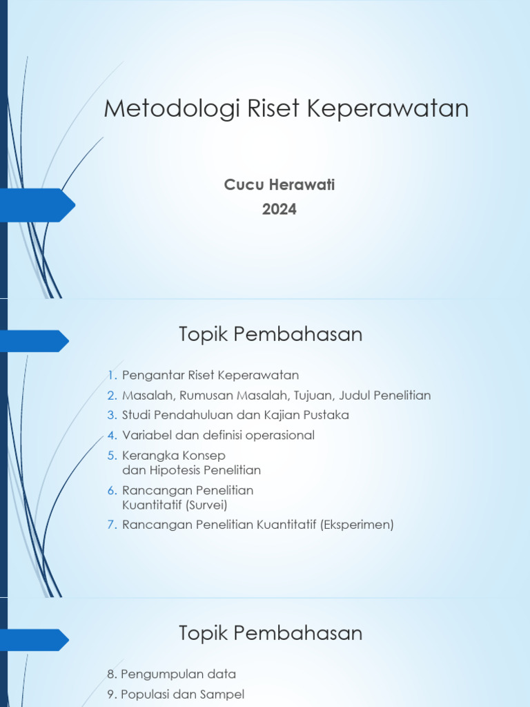 Metodologi Riset Keperawatan 2024 UTS | PDF