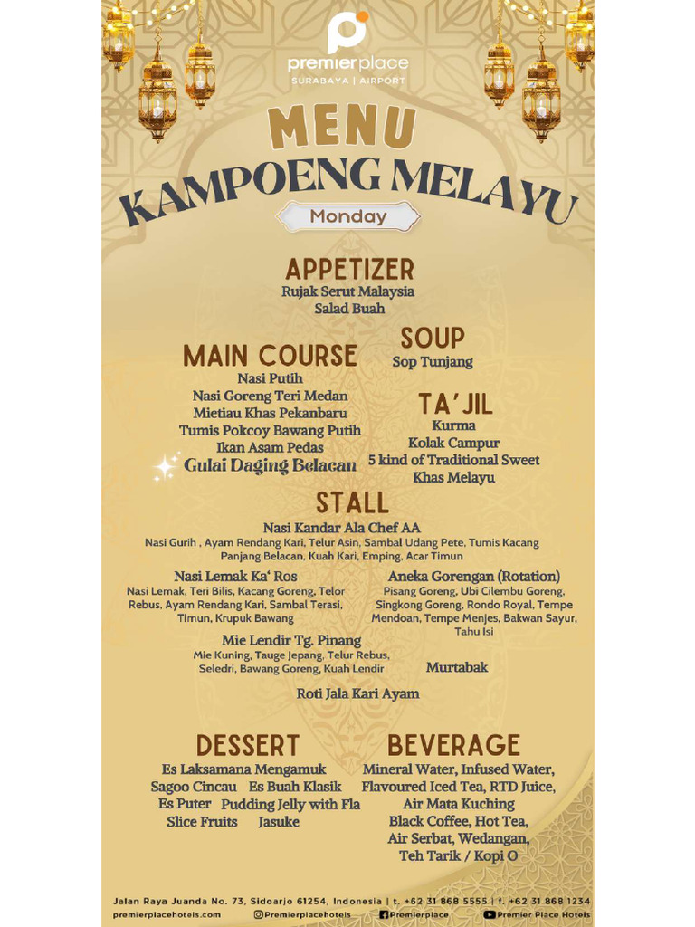 Menu Bukber Kampoeng Melayu 2024 | PDF