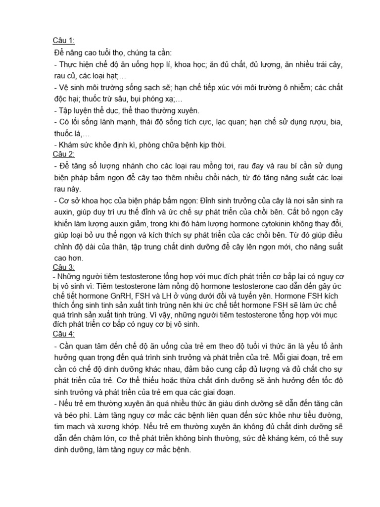 Tluan Cuoi Ki 2 Sinh | PDF