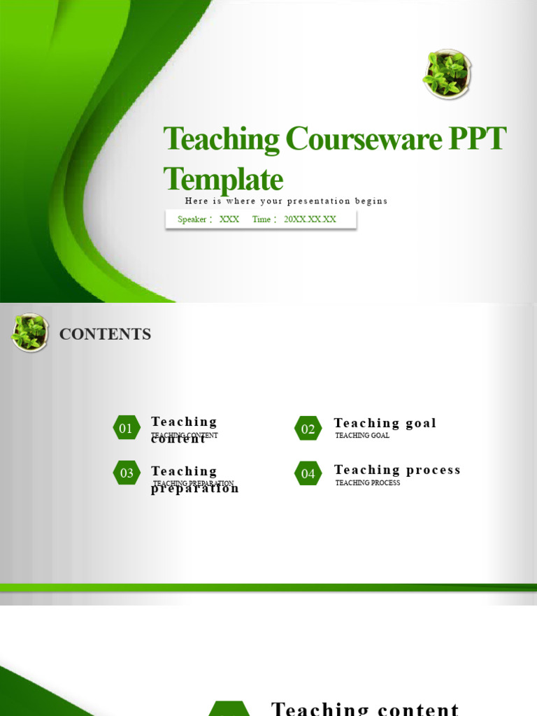 Teaching Courseware PPT Template: Here Is Where Your Presentation Begins | PDF