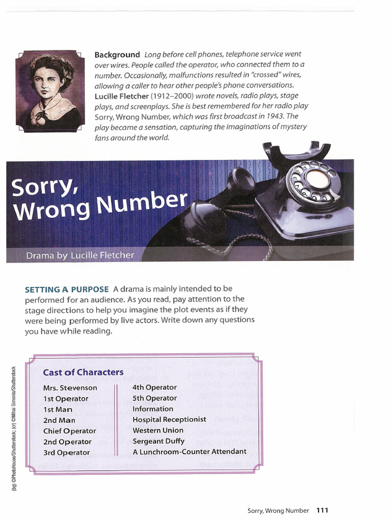 111-126 - Sorry Wrong Number by Lucille Fletcher | PDF