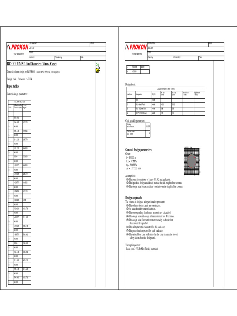 RC COLUMN 1.3m WROST CASE | PDF | Mechanics | Mechanical Engineering