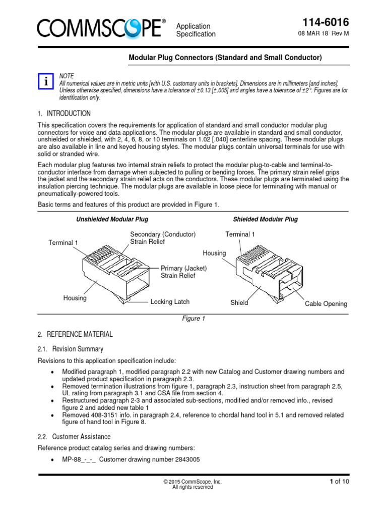 114-6016 Standard and Small Conductor Modular Plug Connectors | PDF ...