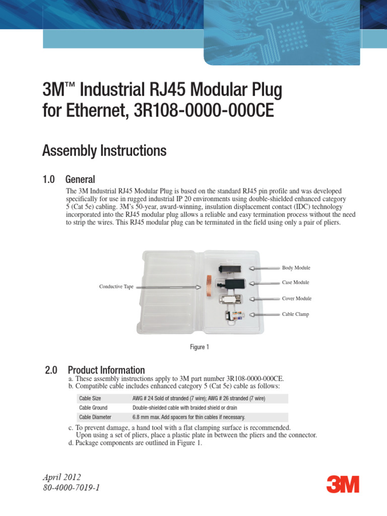 3M RJ45 Instructions | Download Free PDF | Electrical Connector ...