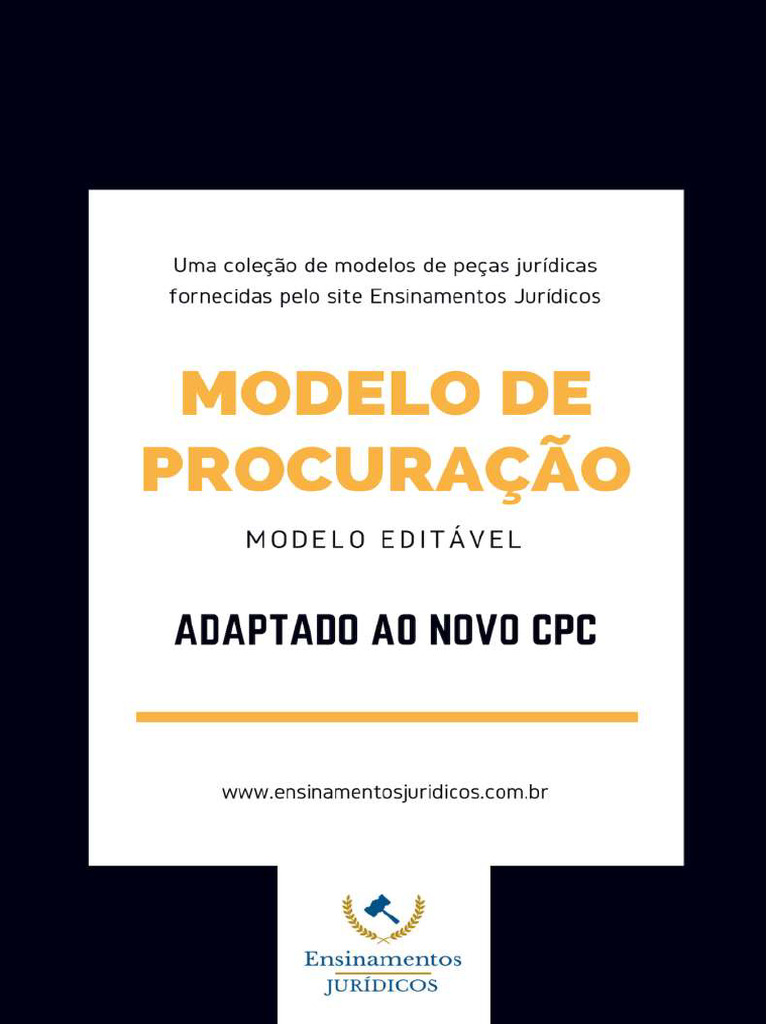 Modelo de Procuração 1.0 | Download grátis PDF | Advogado | Justiça