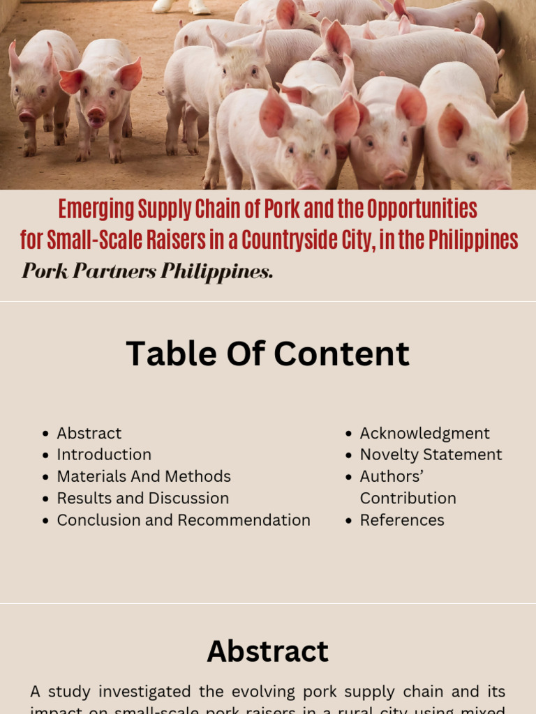 Emerging Supply Chain of Pork and The Opportunities For Small-Scale ...