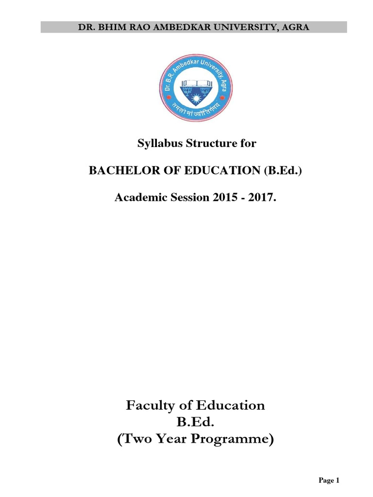 BEd SYLLABUS - FOR TWO YEAR PROGRAMME | PDF | Pedagogy | Science