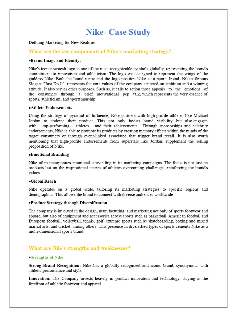 Nike Case Study Solutions | PDF | Brand | Nike
