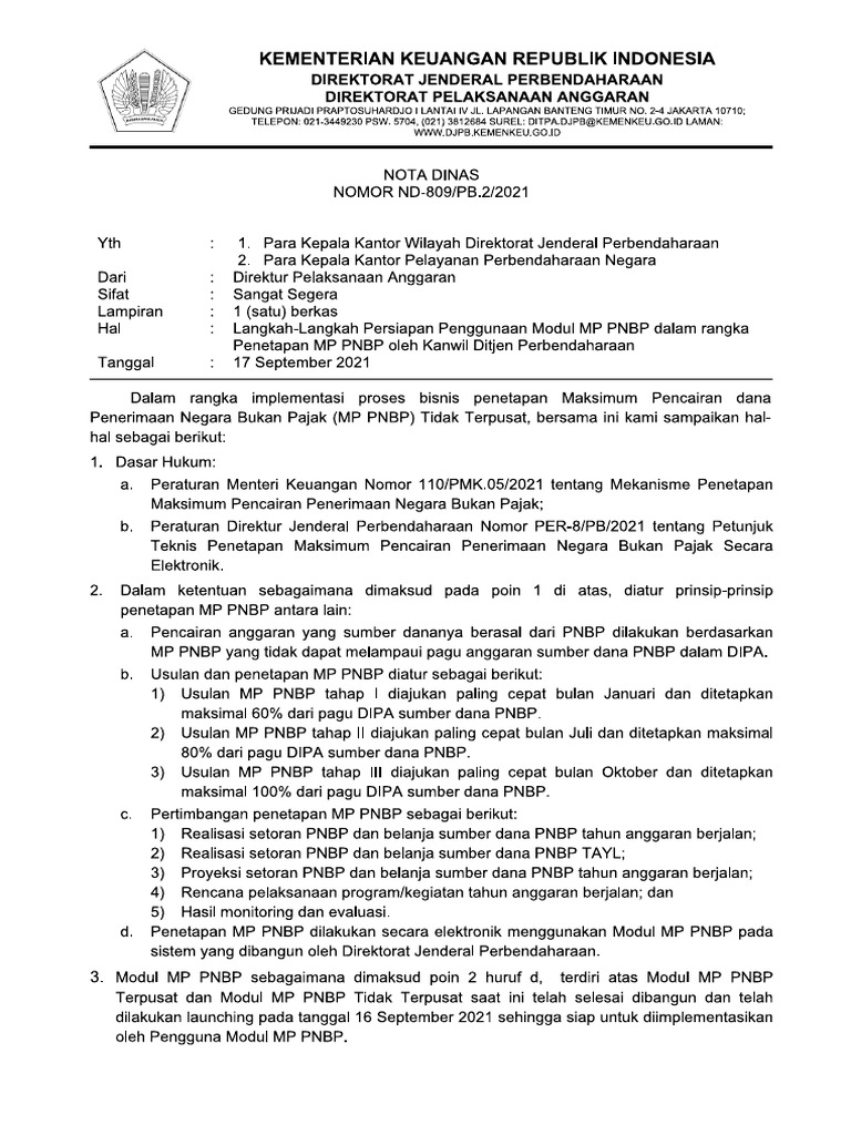 ND-809 - PB2 - 2021 Langkah-Langkah Persiapan Penggunaan Modul MP PNBP Dalam Rangka Penetapan MP ...