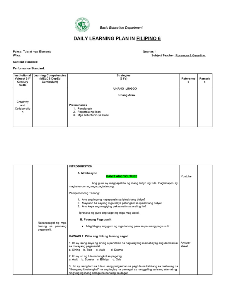 Tula at Elemento | PDF