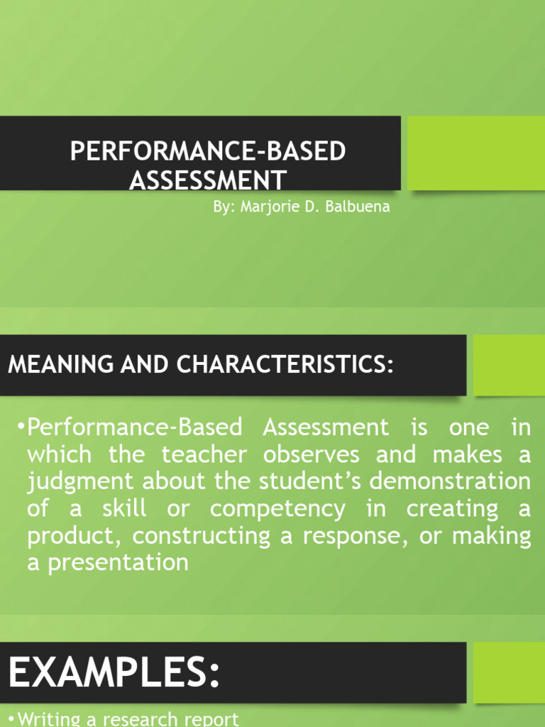 Performance Based Assessment | PDF | Rubric (Academic) | Neuroscience
