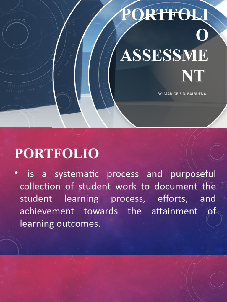 Portfolio-Based Assessment | PDF | Evaluation | Learning