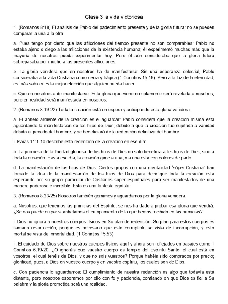 Clase 3 La Vida Victoriosa | PDF | Dios | Amor