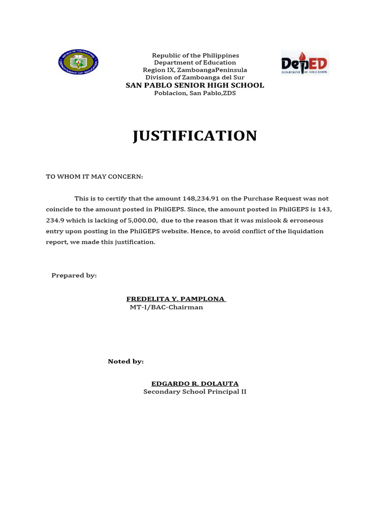 Justification For Supplies | PDF