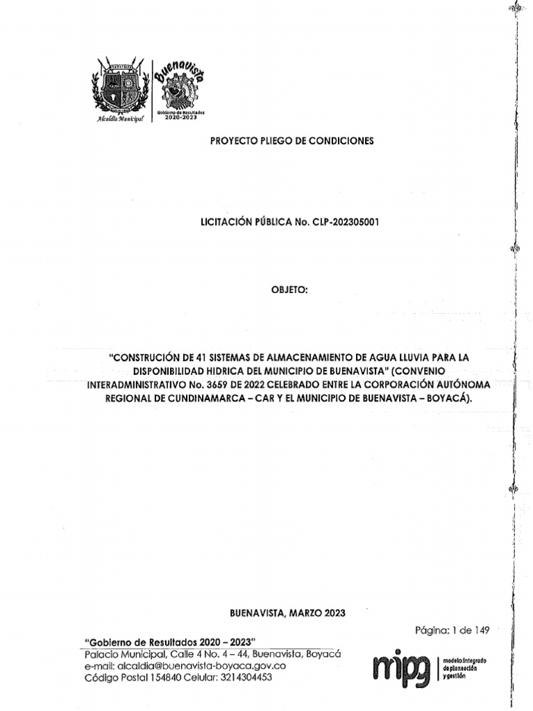 Proyecto Pliegos de Condiciones | PDF