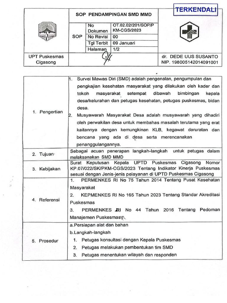 Sop SMD Dan MMD | PDF
