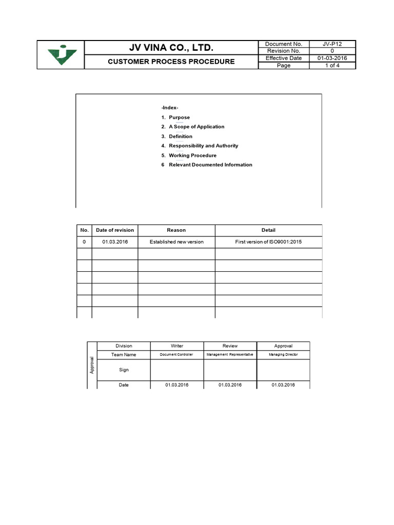JV-P12 Customer Process (OK) | PDF | Specification (Technical Standard ...