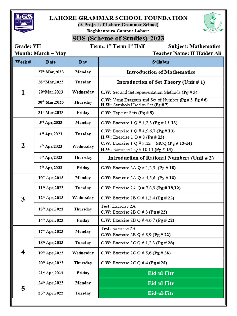 SOS Math Format Grade 7 March - May | PDF | Mathematics