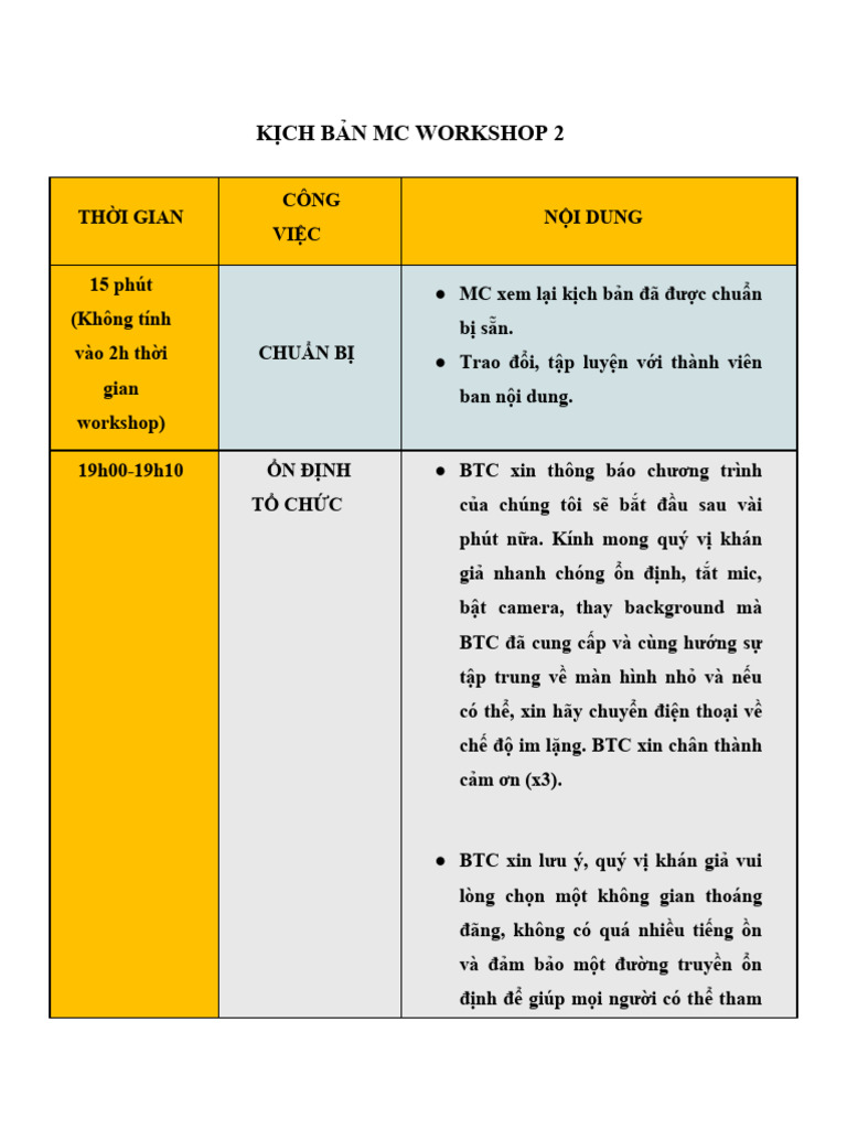KỊCH BẢN MC 2 | PDF