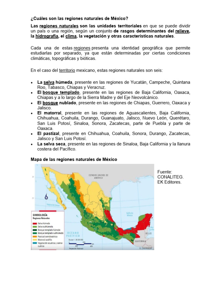 Regiones Naturales de México | PDF | Residuos