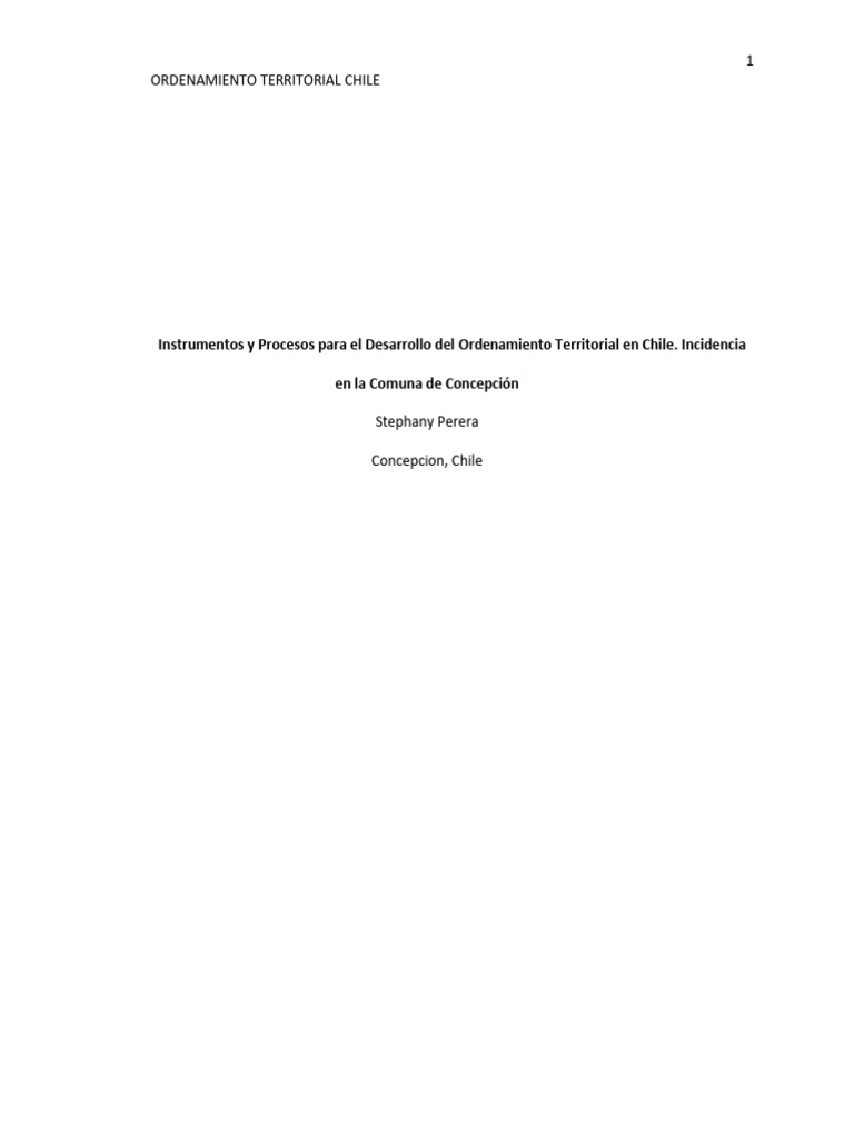 Ordenamiento Territorial en Chile | PDF | Desarrollo sostenible ...