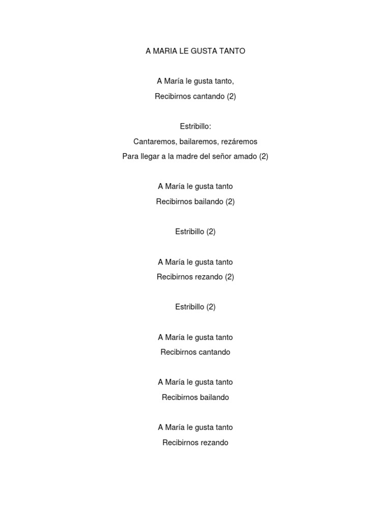 A María le gusta tanto: letra y acordes | PDF