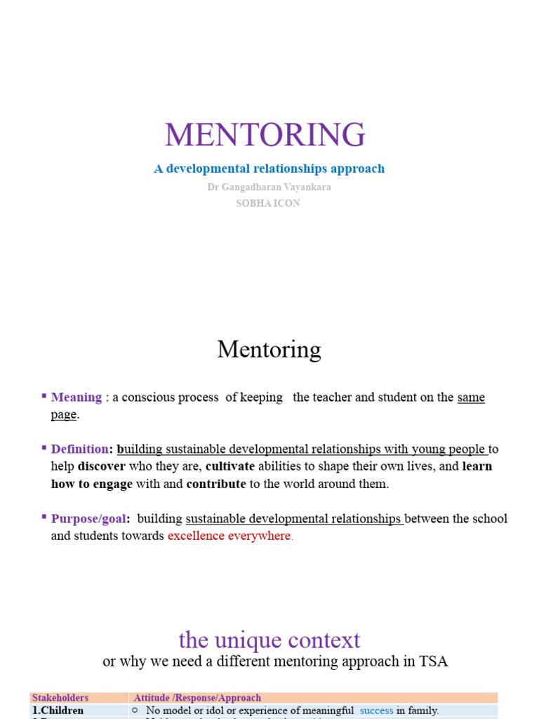 Mentoring Approach Pdf Mentorship Cognitive Science