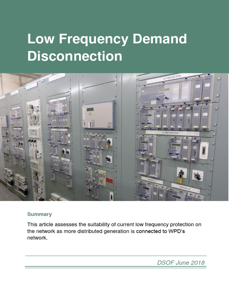 6 Low Frequency Demand Disconnection | Download Free PDF | Electrical ...