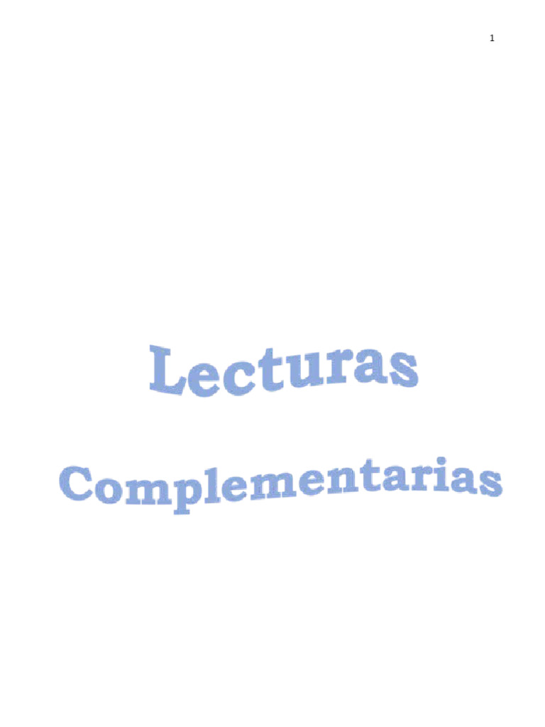 Lecturas Complementarias | PDF | Teoría | Investigación cuantitativa