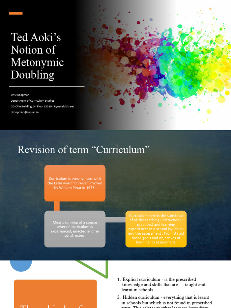 Curriculum's Metonymic Doubling | PDF | Curriculum | Learning