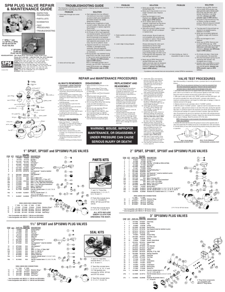 SPM Plug - Valve - Ops - Manual | PDF | Valve | Electrical Connector